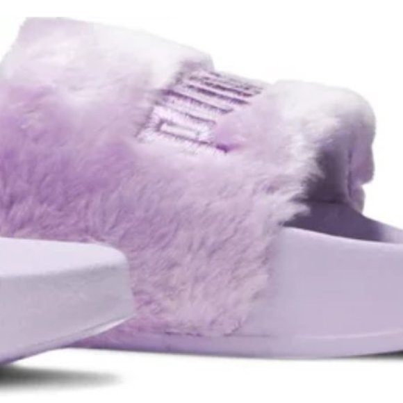 Puma | Shoes | Fenty By Puma Orchid Bloom Faux Fur Slides | Poshmark